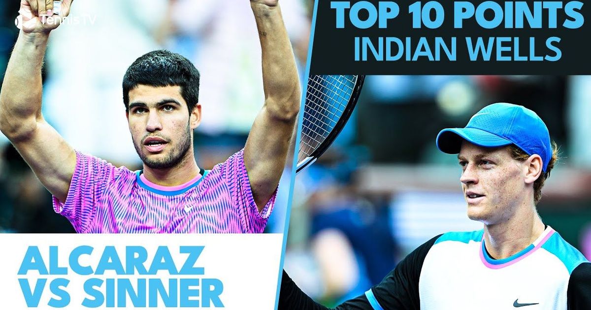 Top 10 Points Of Carlos Alcaraz & Jannik Sinner's Indian Wells Epic