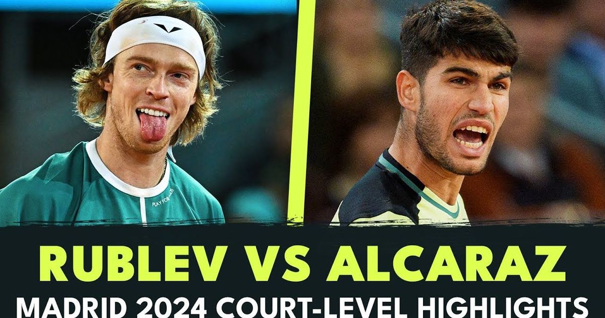 Andrey Rublev vs Carlos Alcaraz: Court-Level Highlights Madrid 2024